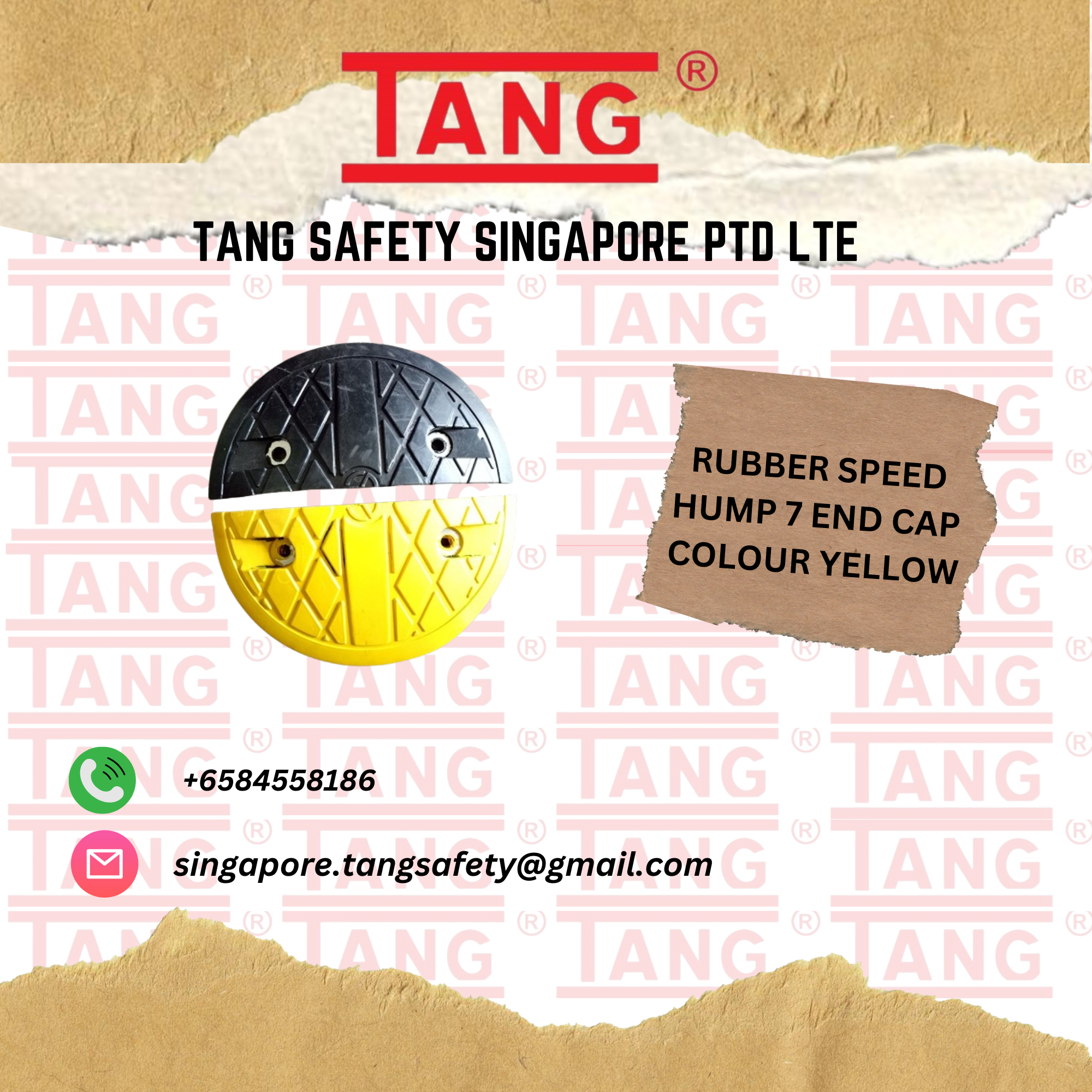 RUBBER SPEED HUMP 7 END CAP COLOUR YELLOW – TangSafety